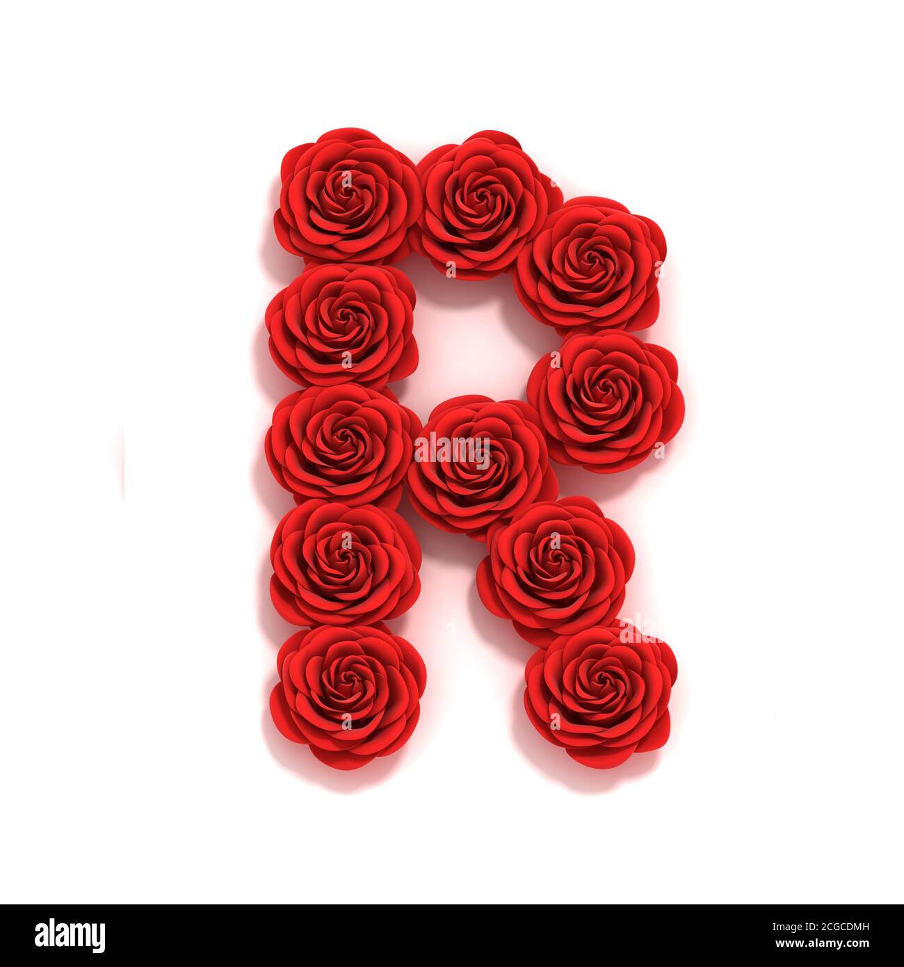 red roses font letter R Stock Photo - Alamy