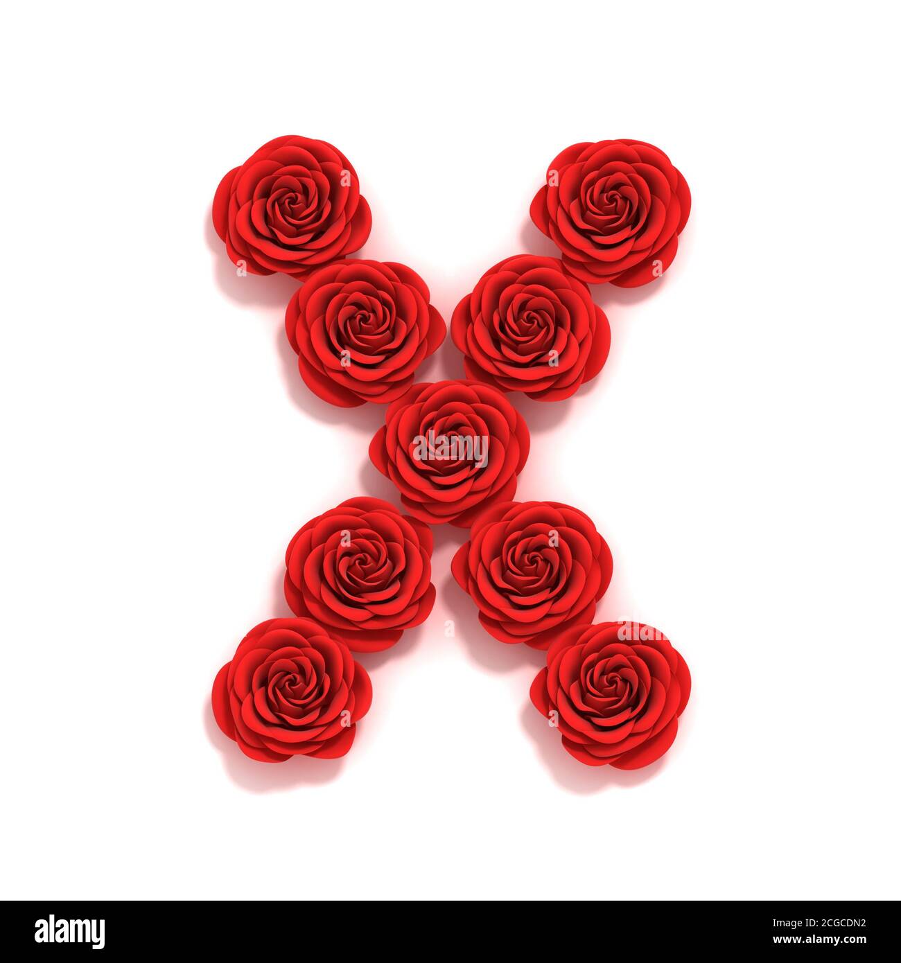 red roses font letter X Stock Photo - Alamy