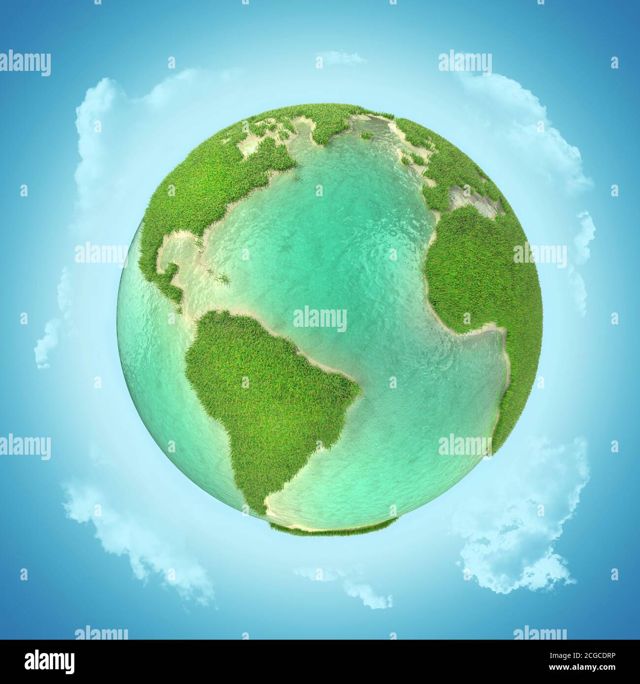 miniature planet earth 3d illustration Stock Photo - Alamy