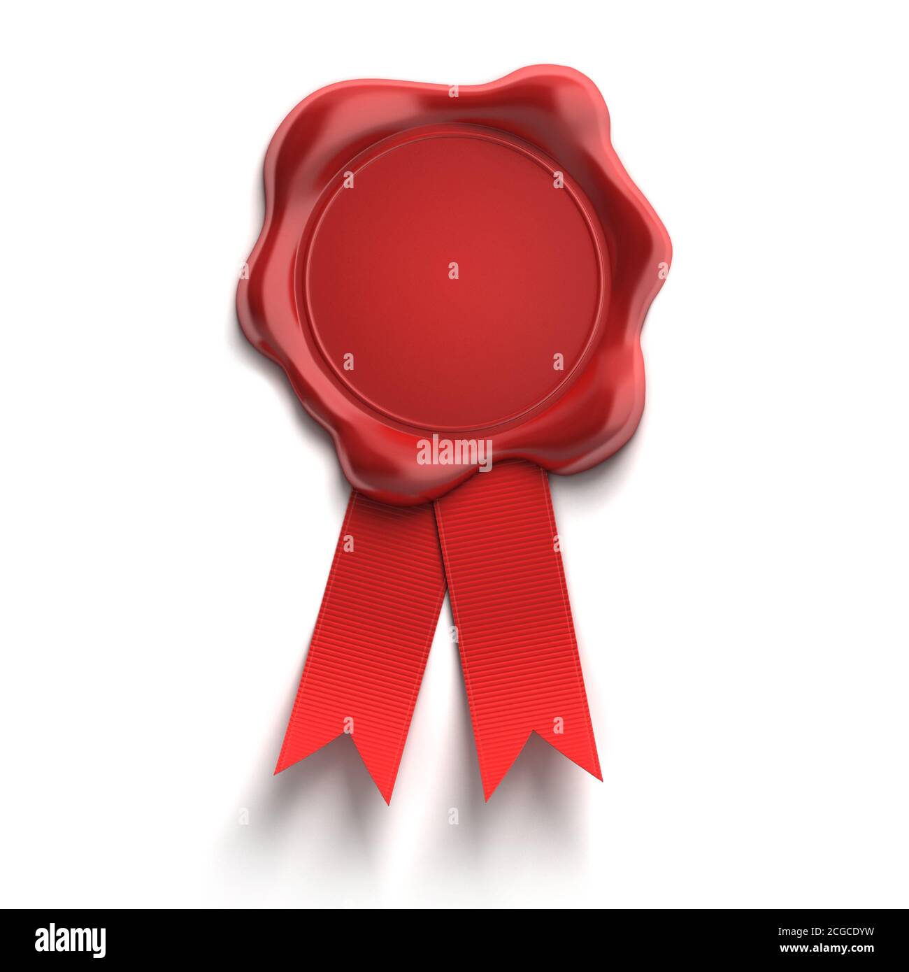 blank wax seal with red ribbon Stock Photo - Alamy