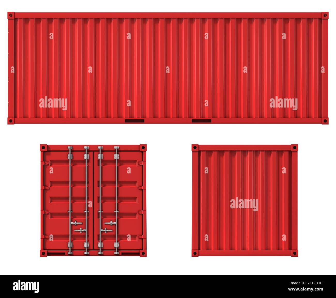 cargo container front side and back view Stock Photo - Alamy