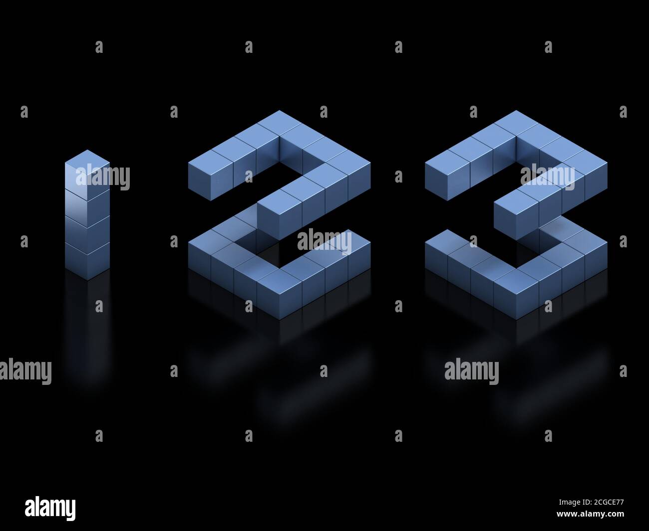 cubical 3d font numbers 1 2 3 Stock Photo - Alamy