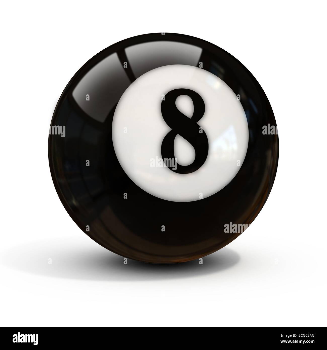 eight ball isolated on white Stock Photo - Alamy