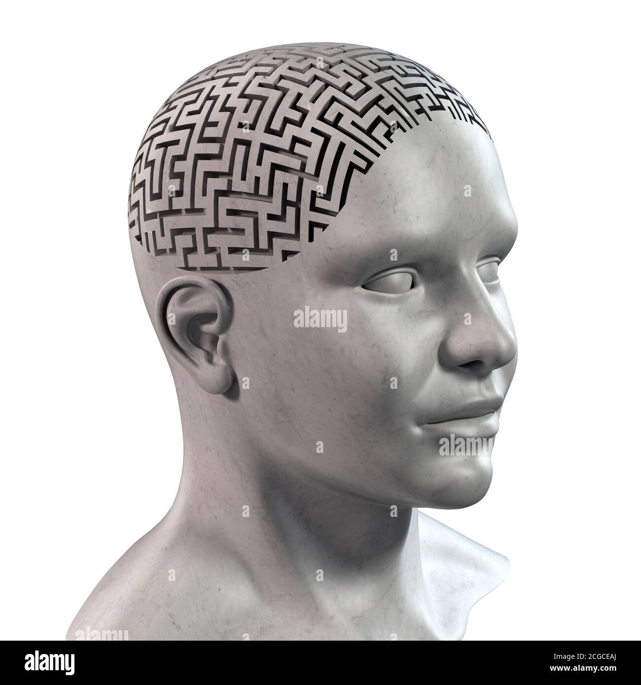 abstract human head 3d maze Stock Photo - Alamy