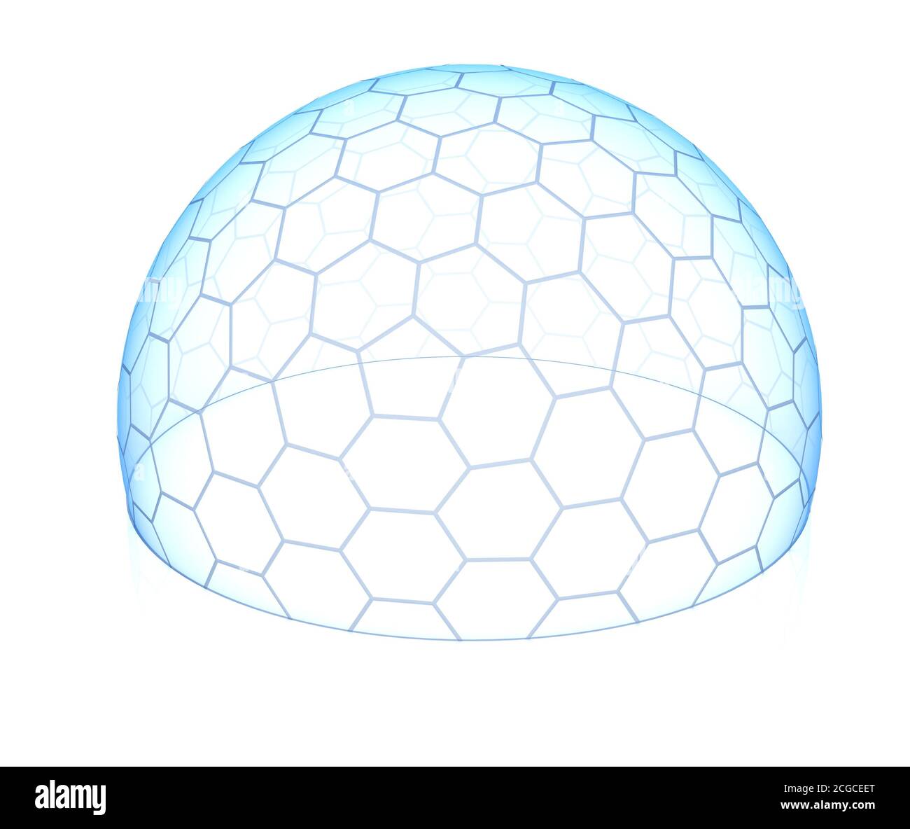 hexagonal transparent dome 3d rendering Stock Photo - Alamy