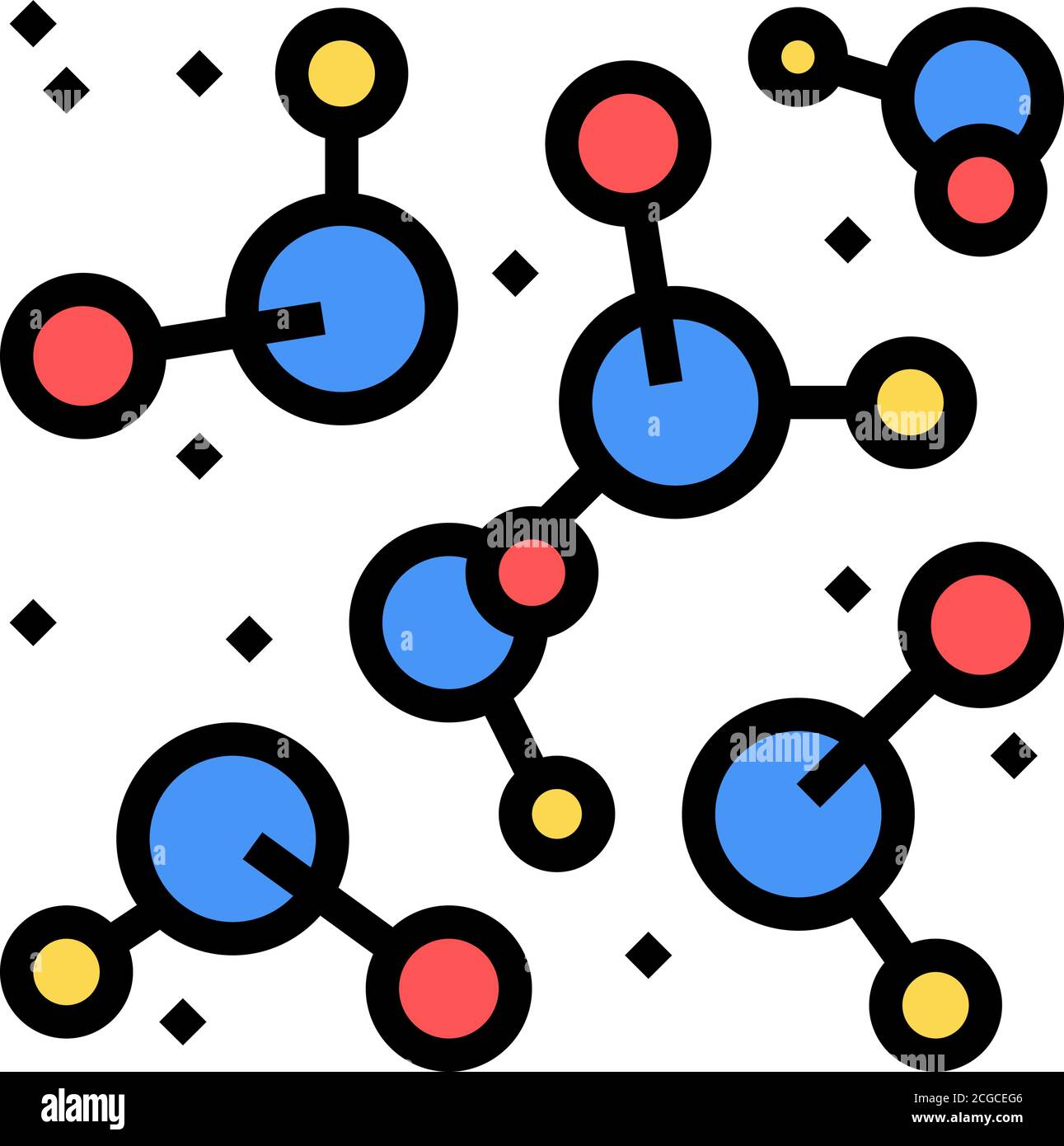 chemical molecule color icon vector isolated illustration Stock Vector ...