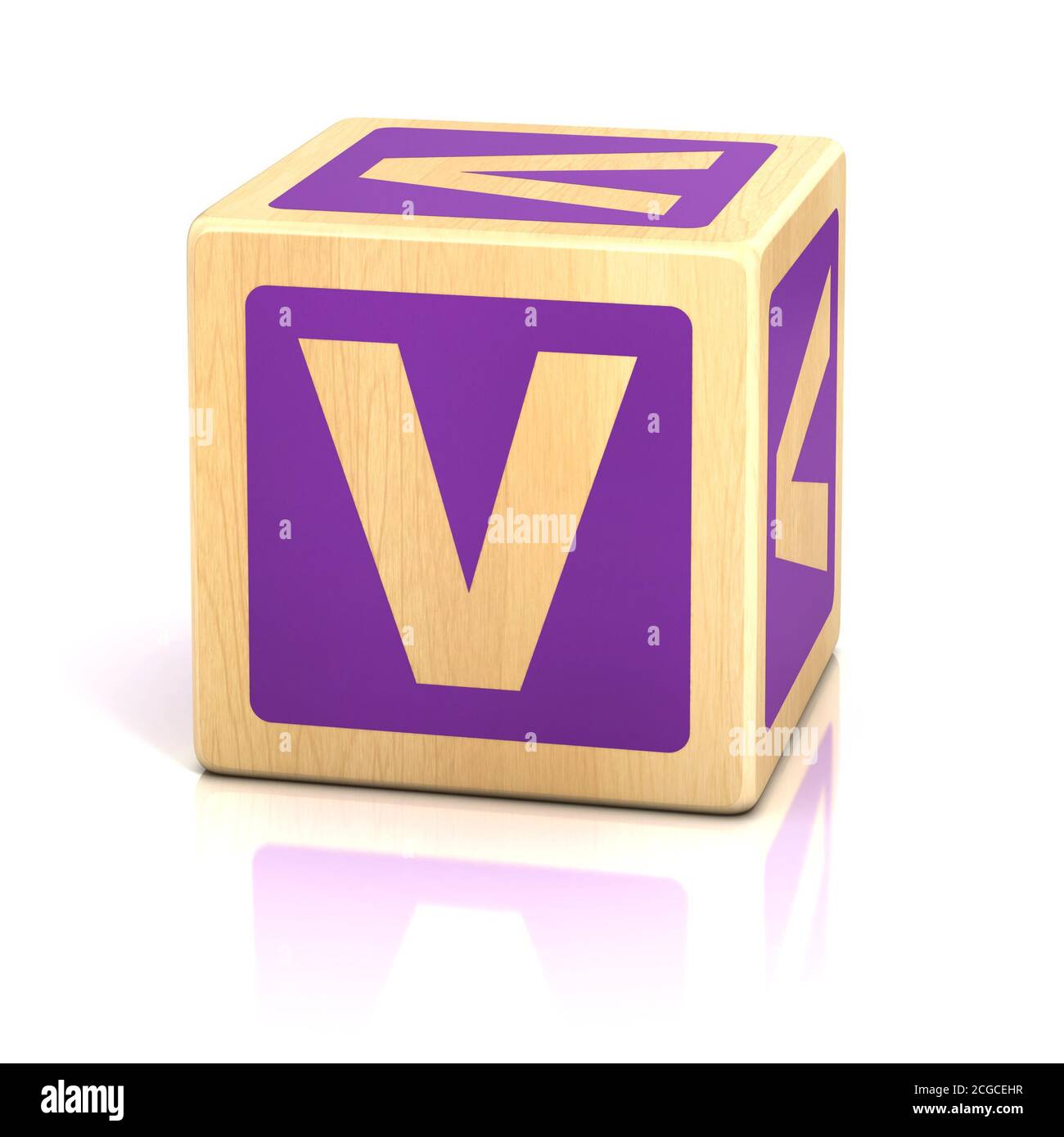 alphabet cubes 3d font letter V Stock Photo - Alamy
