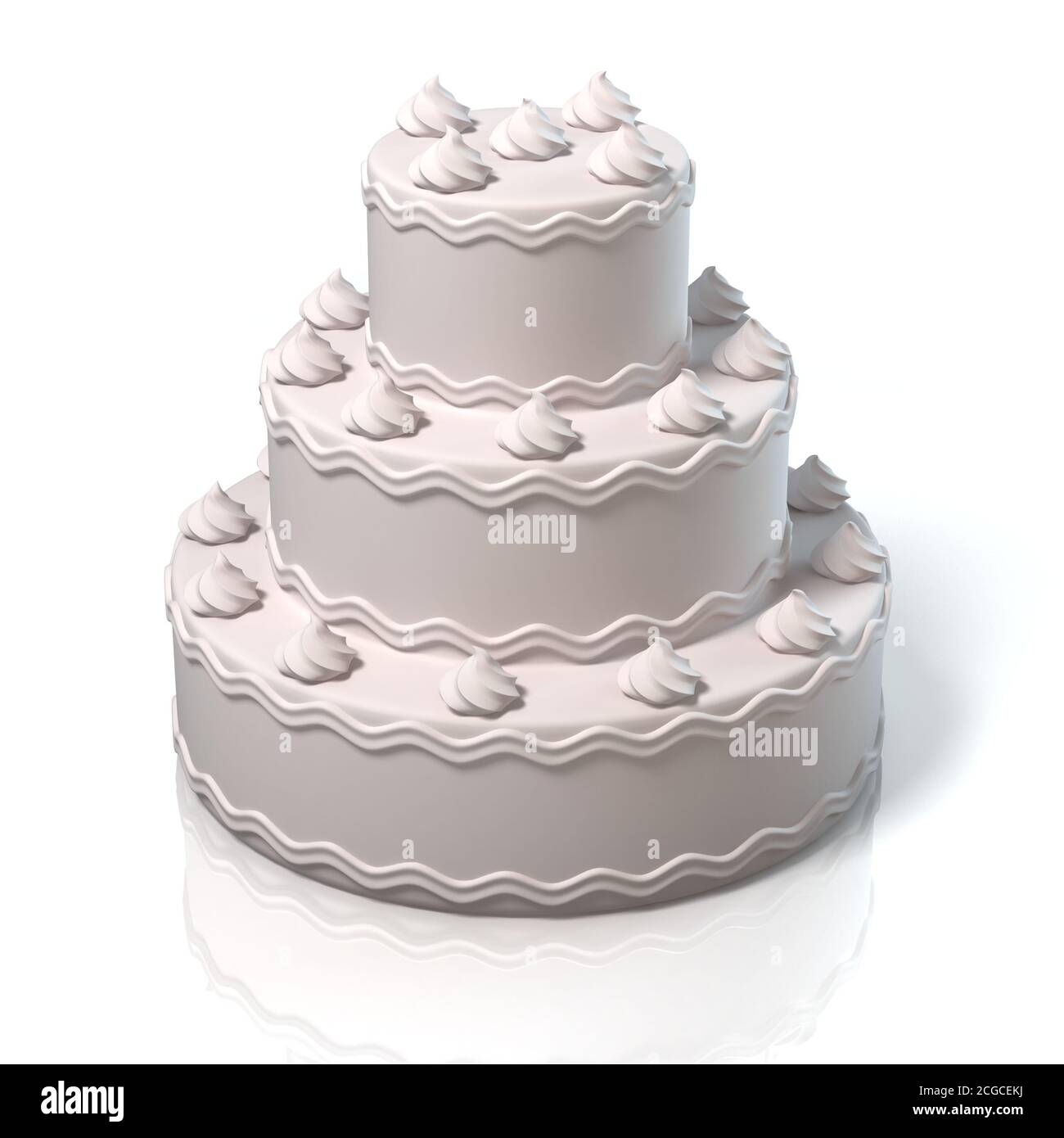 three level cake 3d rendering Stock Photo - Alamy