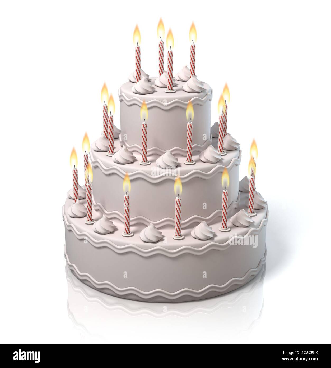 three level cake 3d rendering Stock Photo - Alamy