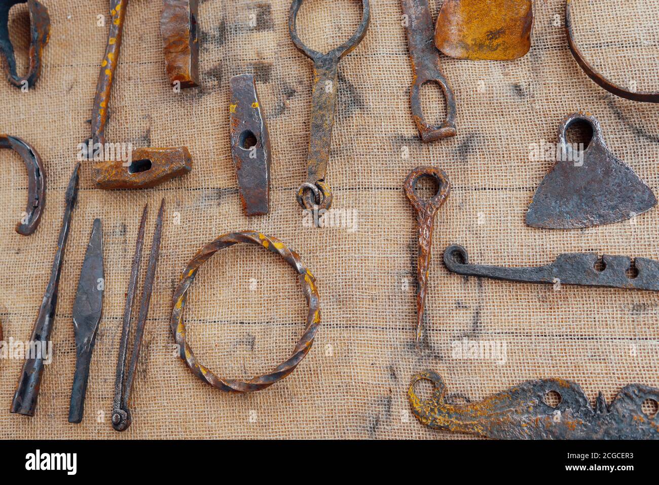 Blacksmith tools for forging metal and working with fire Stock Photo ...