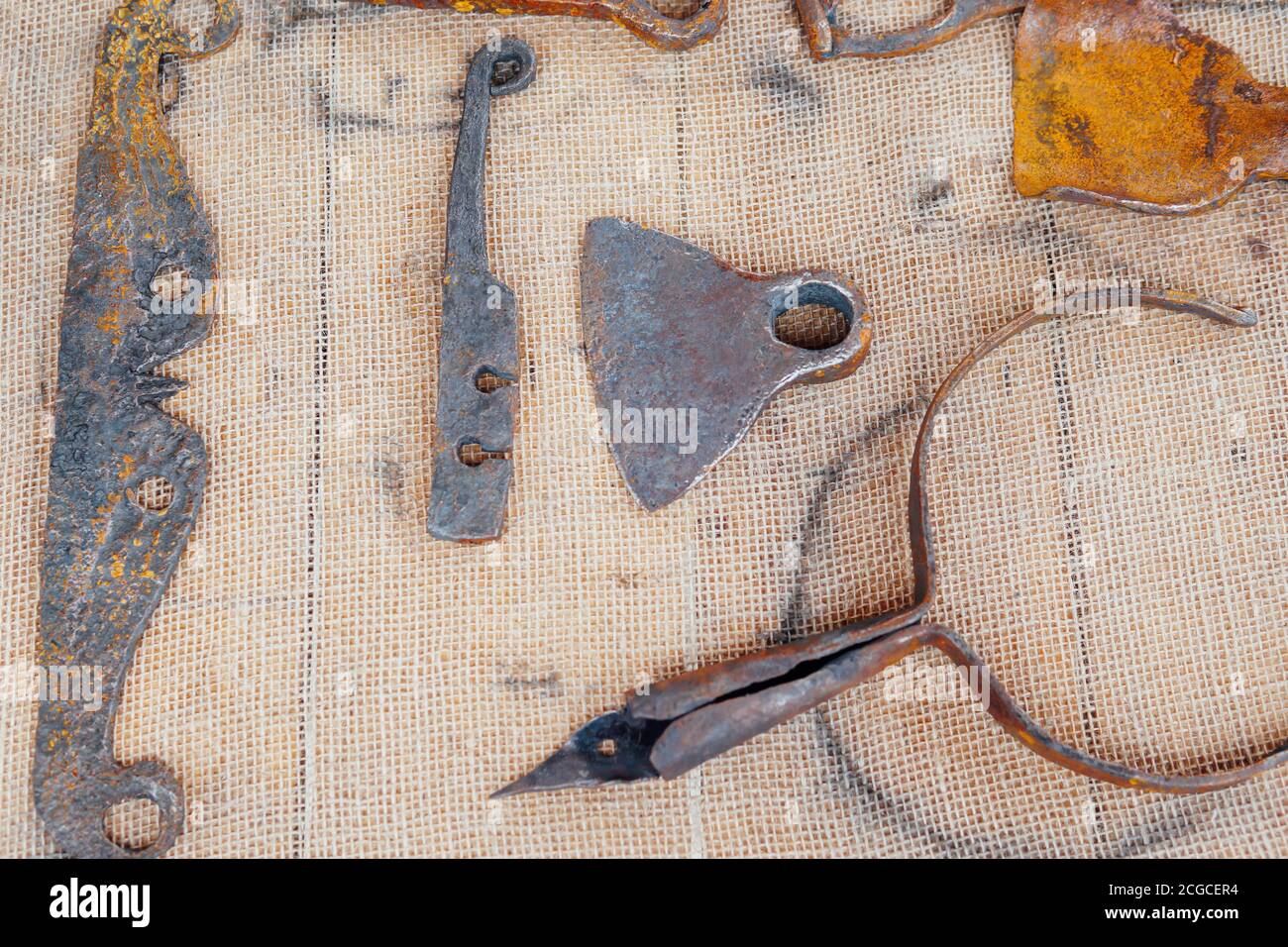 Blacksmith tools for forging metal and working with fire Stock Photo ...