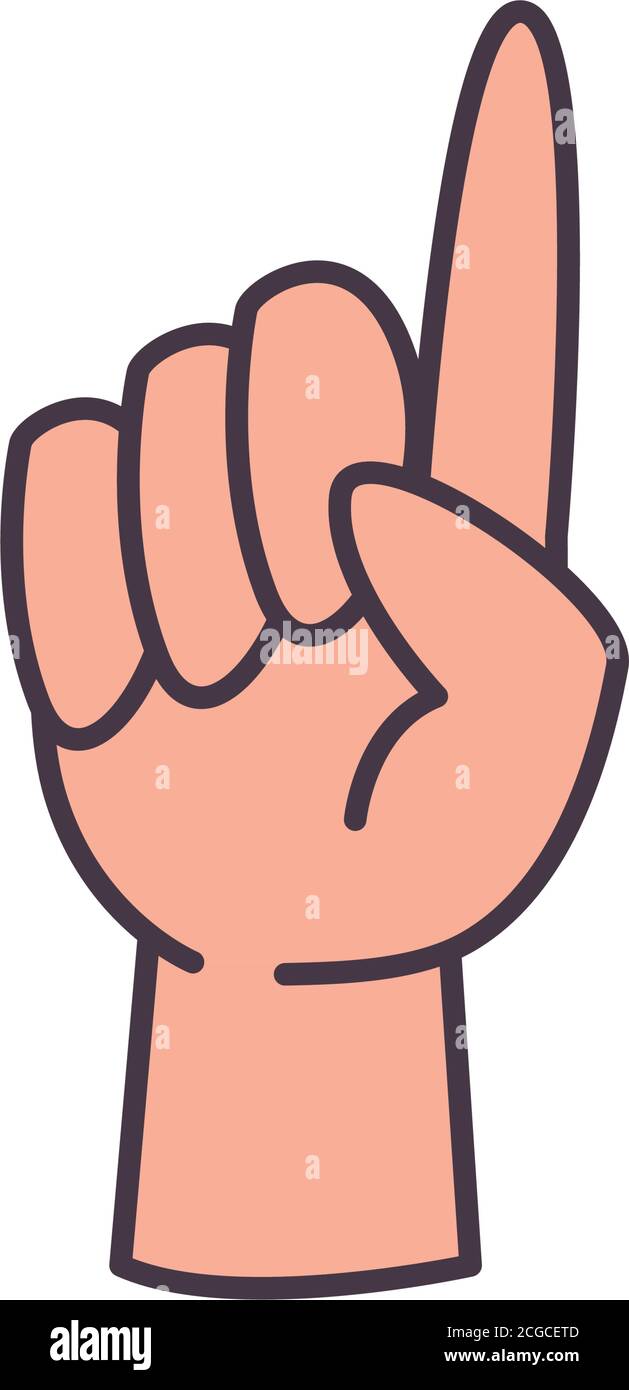 one hand sign language line and fill style icon design of People help ...