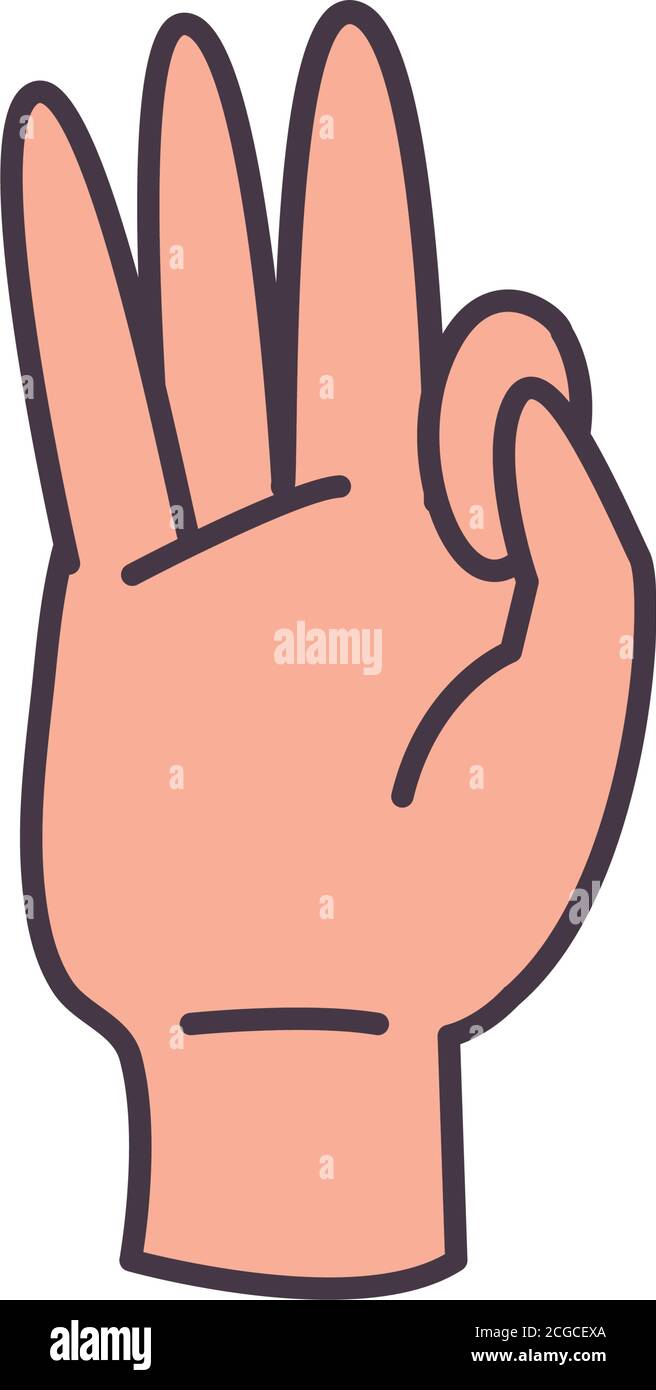 nine hand sign language line and fill style icon design of People help ...