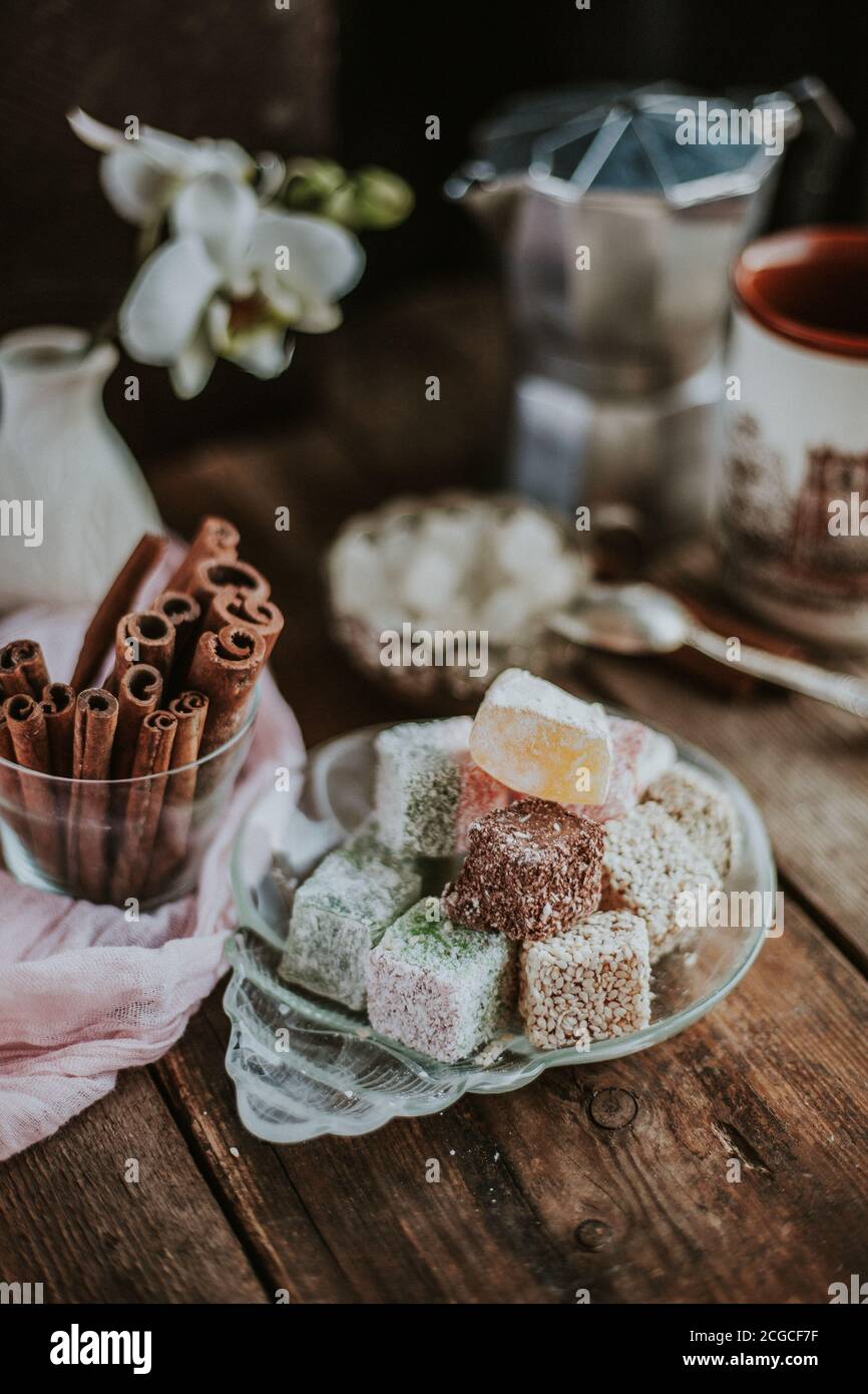 Turkish Delight - a gelatinous sweet confection traditionally made of ...