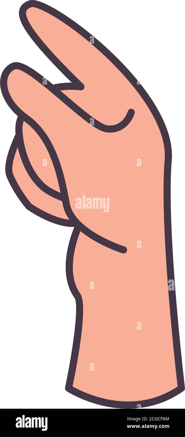 z hand sign language line and fill style icon design of People help ...