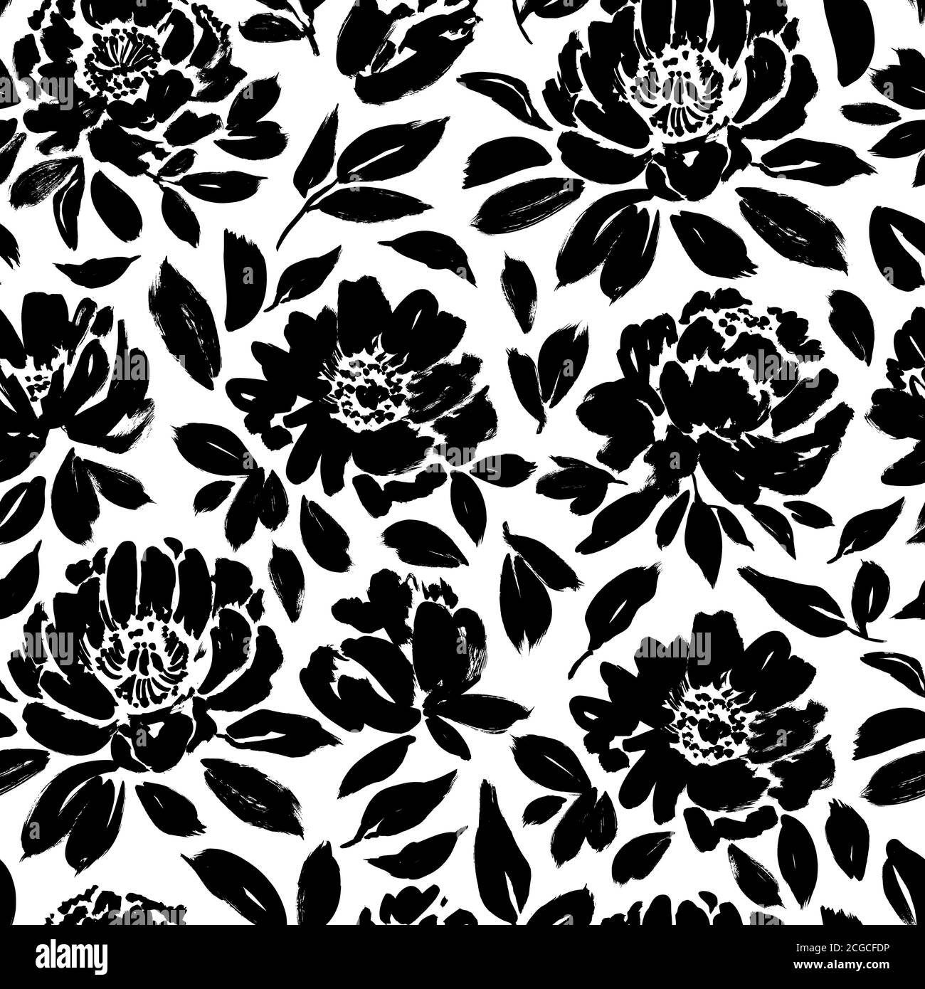 Seamless pattern peony Stock Vector Images - Alamy