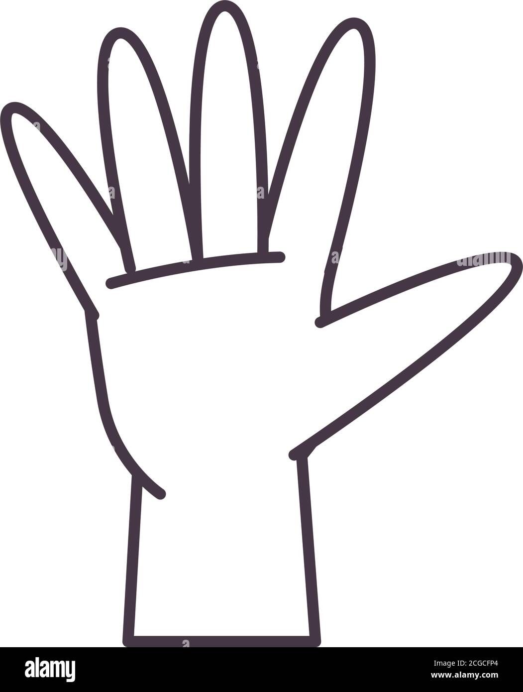 five hand sign language line style icon design of People help finger ...