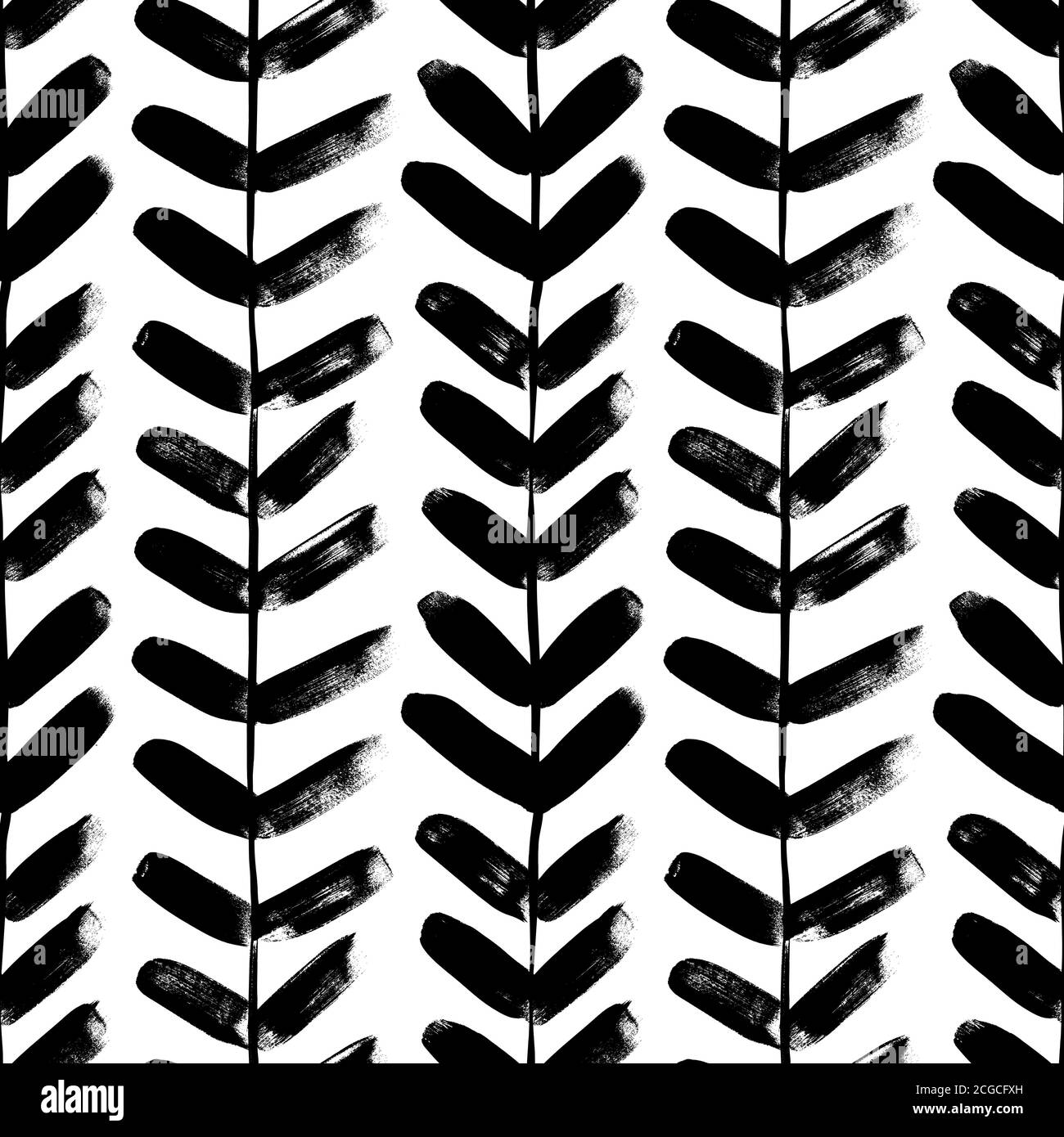Vertical plant with leaves vector seamless pattern Stock Vector Image ...