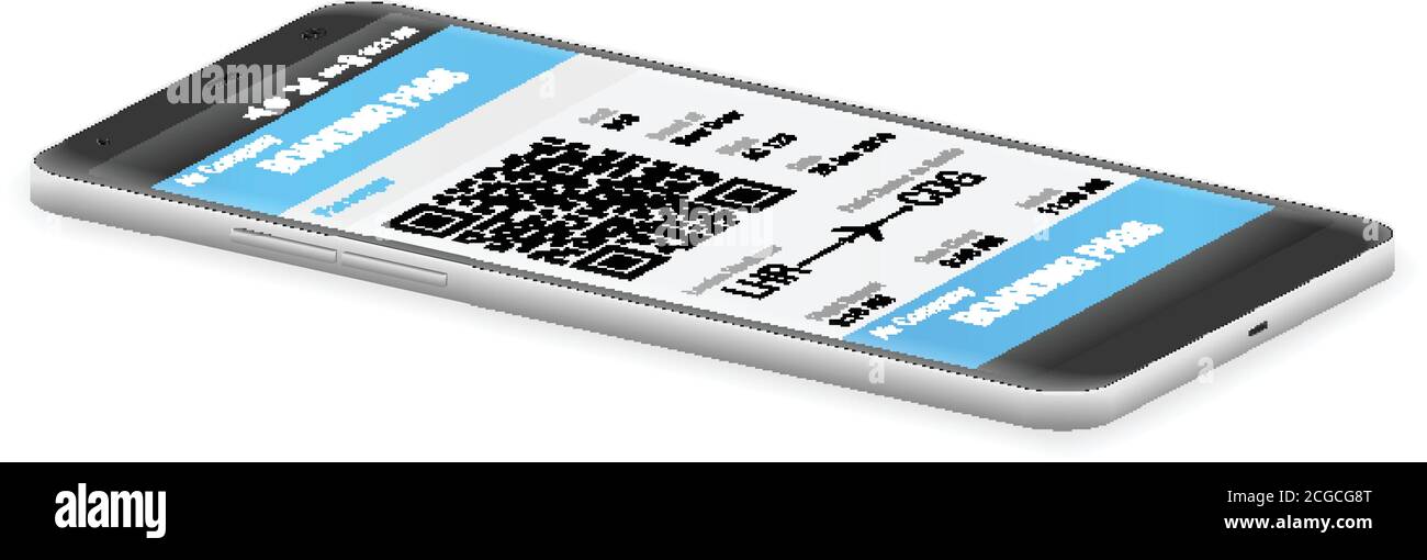 Boarding pass mobile on a white background. Vector illustration Stock ...