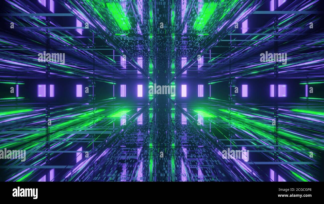 Digital Illuminating Light Reflection Wall 4k uhd 3d illustration ...