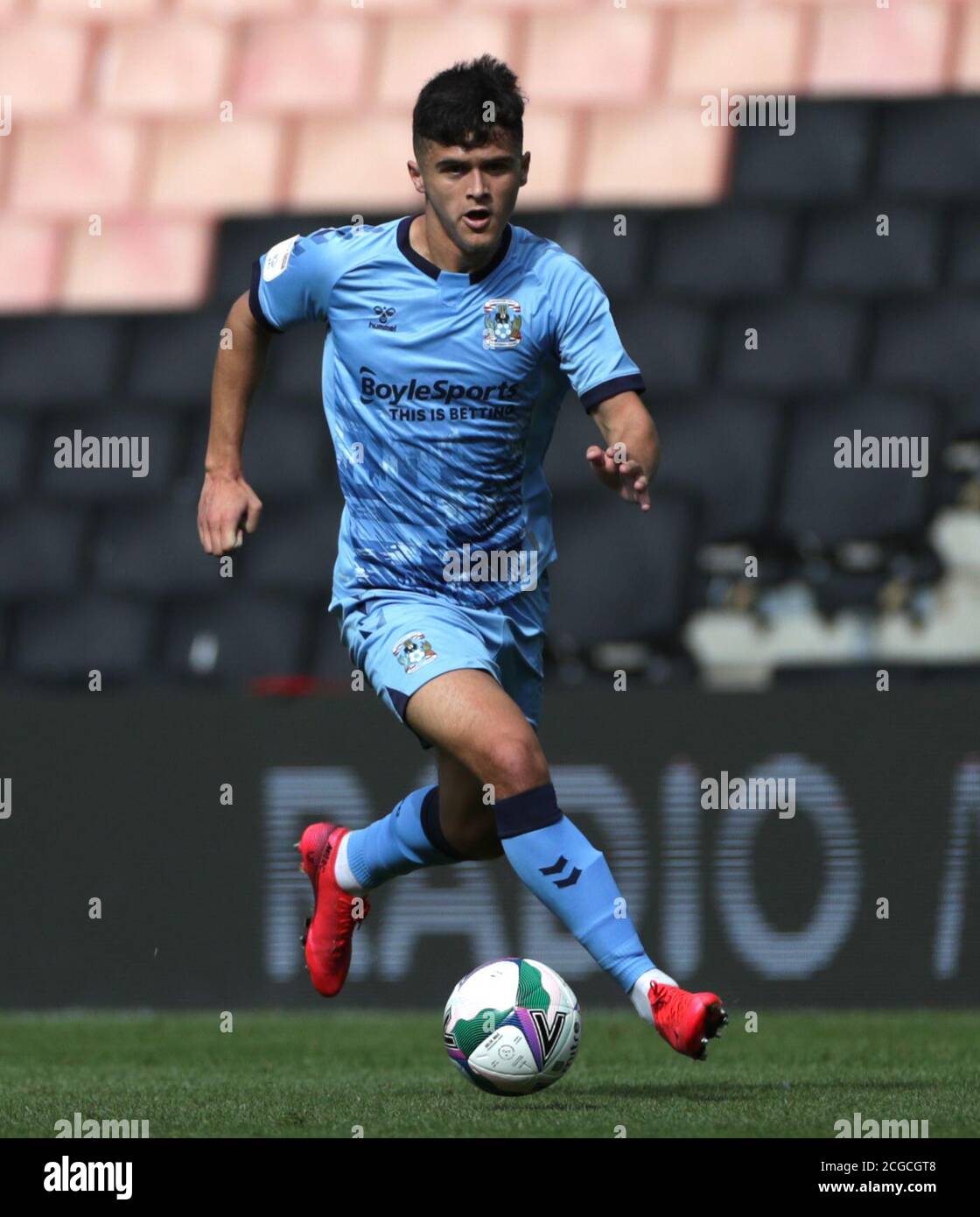Coventry City's Ryan Giles in action during the Carabao Cup first round ...