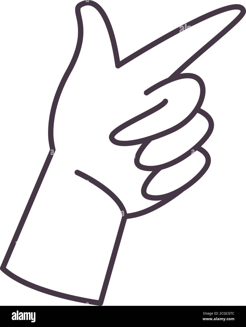g hand sign language line style icon design of People help finger ...