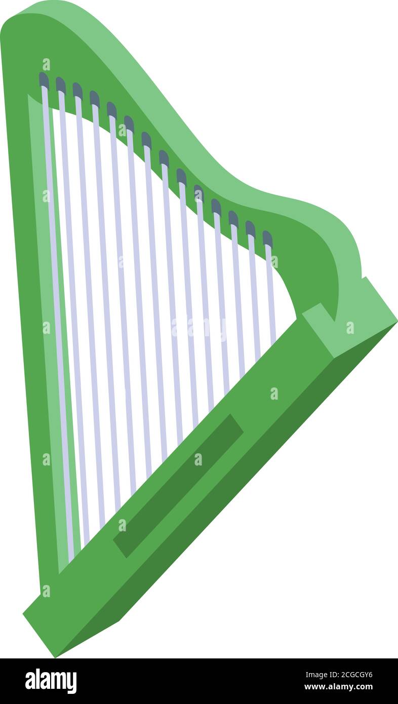 Green harp icon, isometric style Stock Vector Image & Art - Alamy