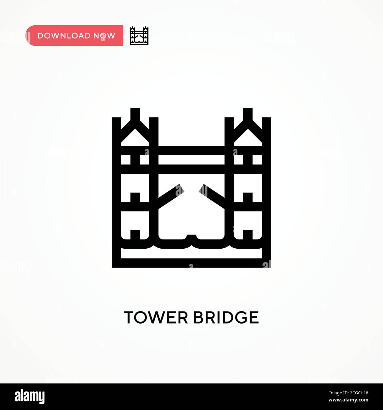 Tower bridge Simple vector icon. Modern, simple flat vector ...