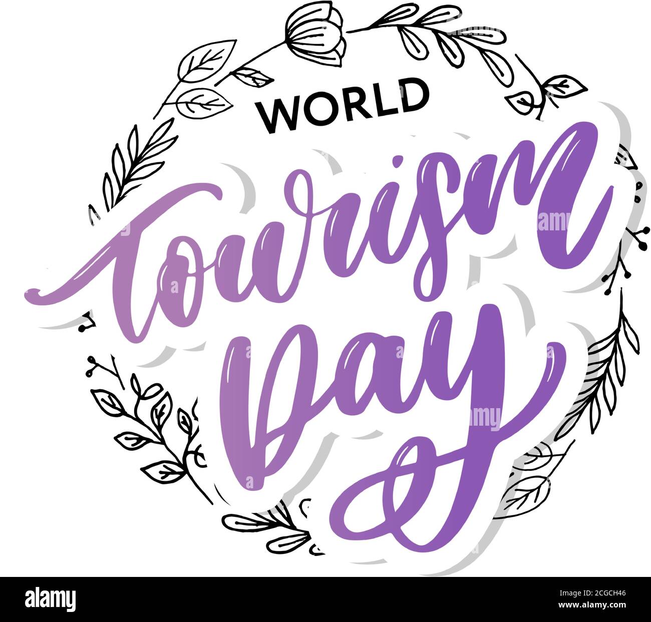 Beautiful lettering for tourism day. World Tourism Day Stock Vector ...