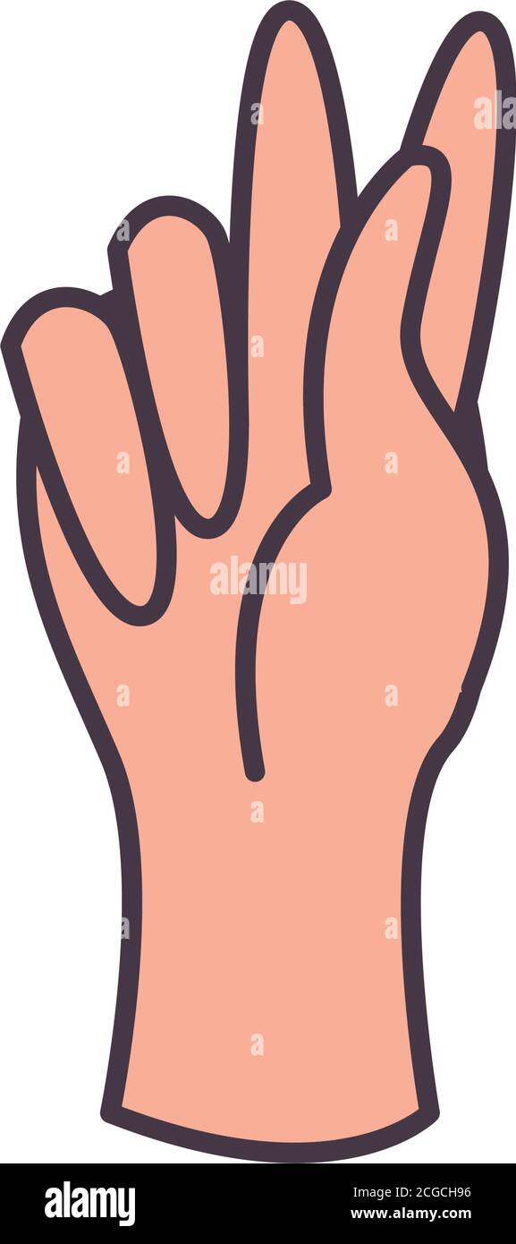 k hand sign language line and fill style icon design of People help ...