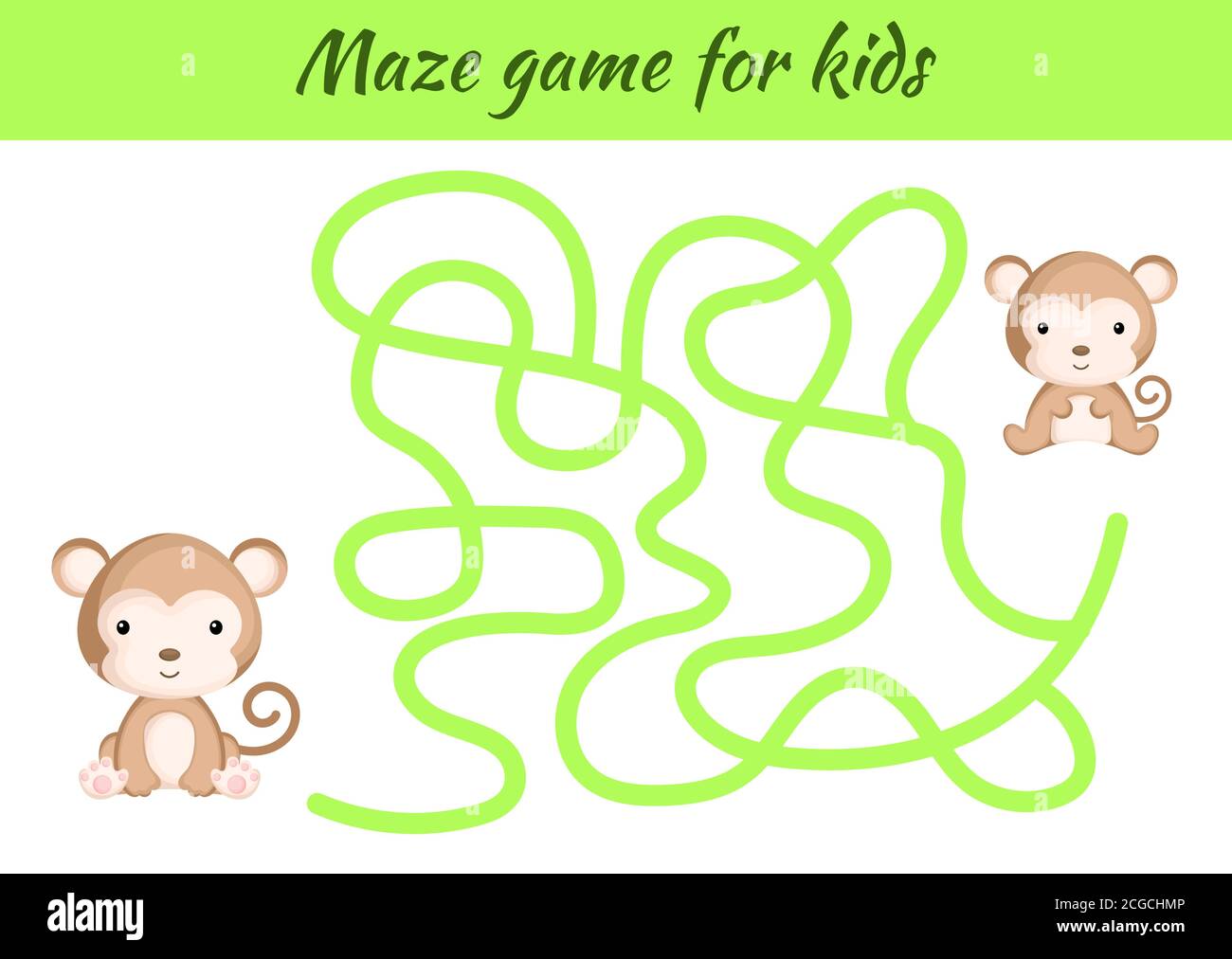 Funny maze or labyrinth game for kids. Help mother find path to baby ...