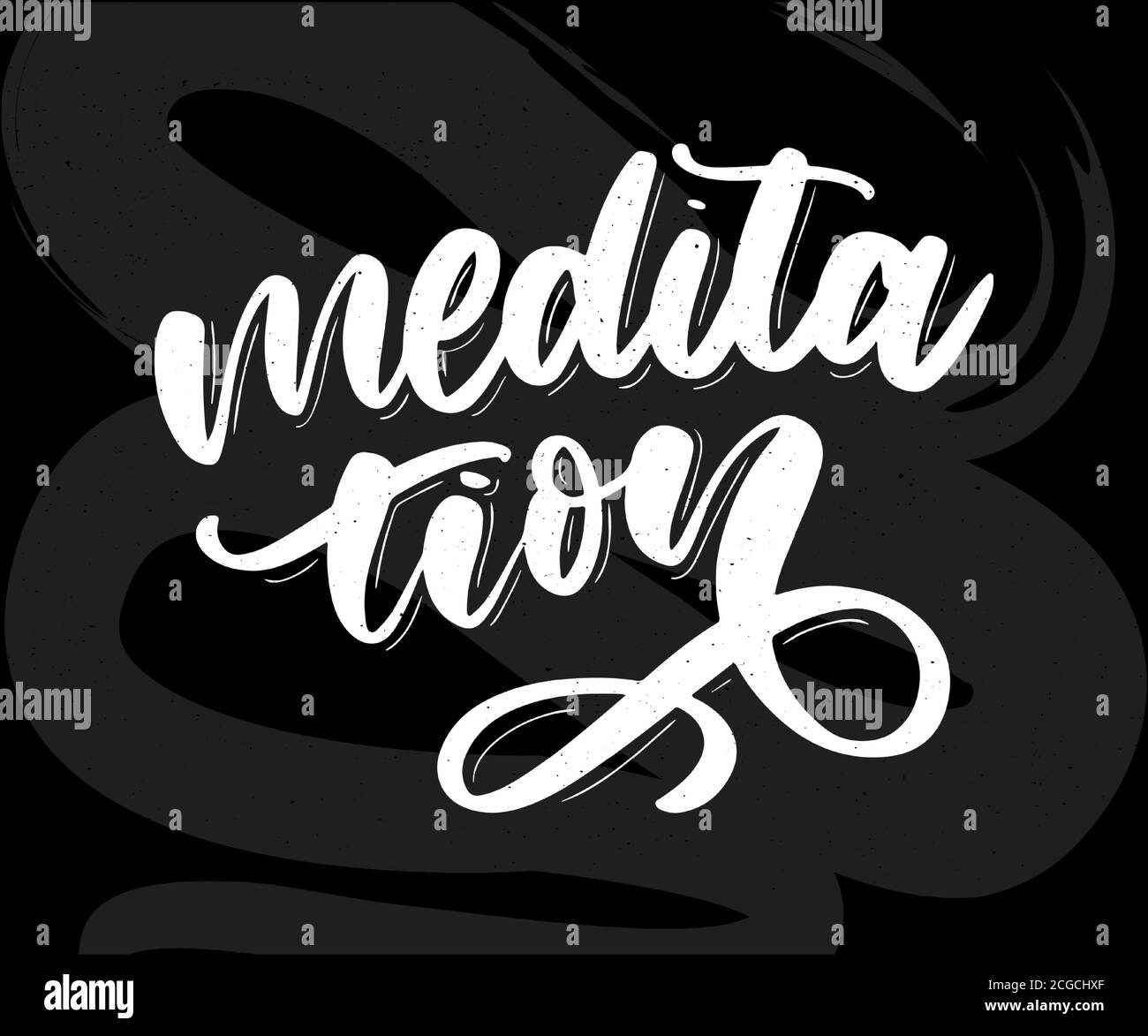 Vector illustration of My Therapy is meditation. Lettering poster for ...