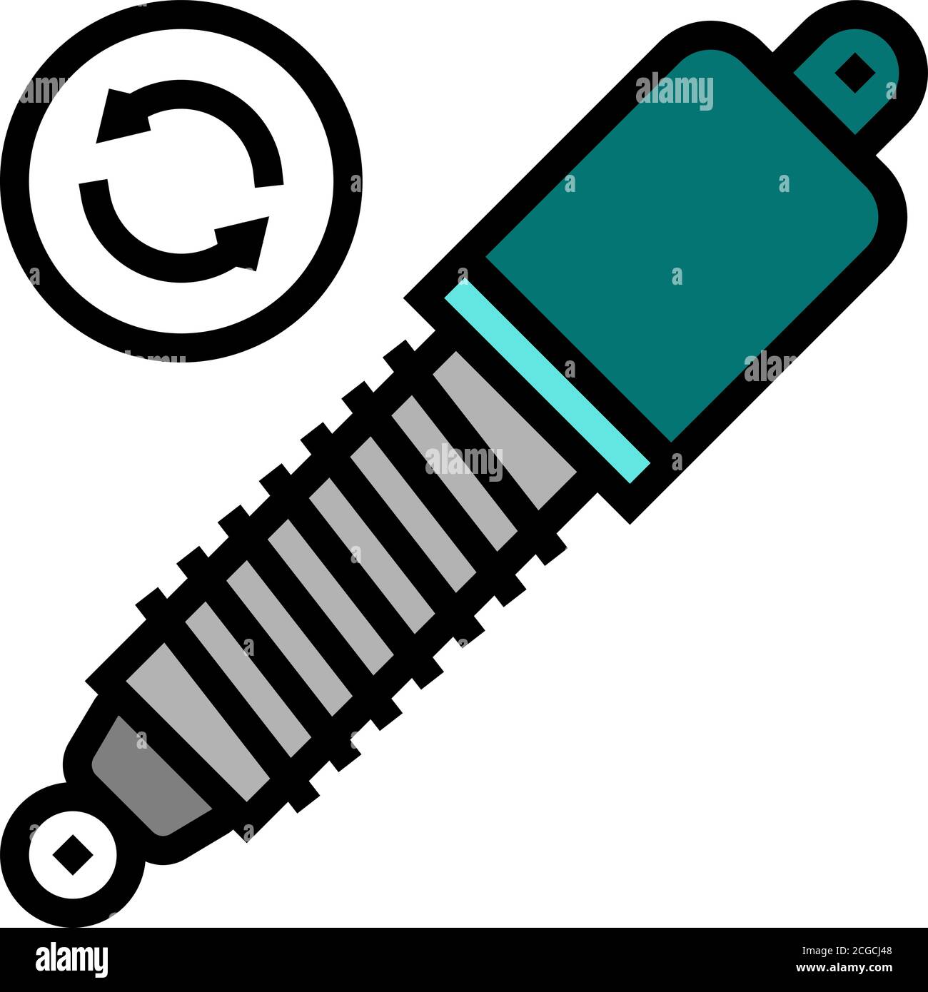 shock absorber replacement color icon vector isolated illustration ...