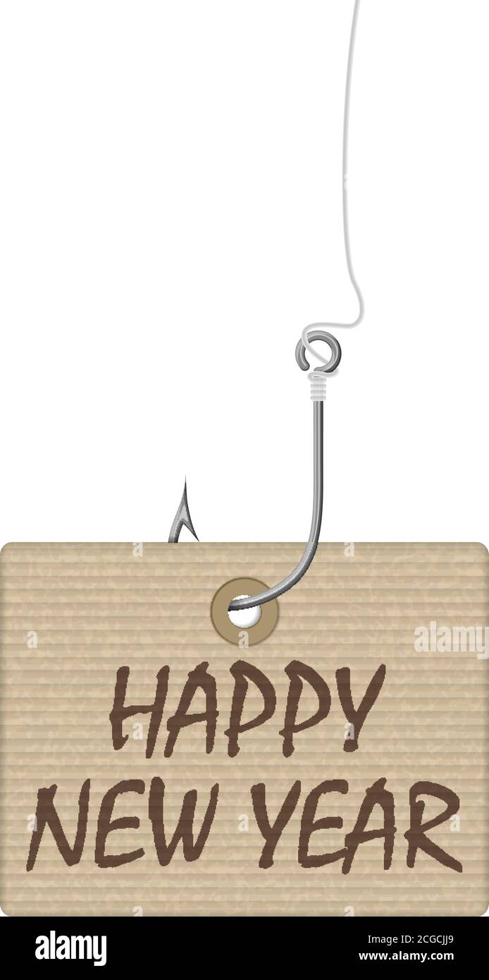 Happy new year tag on a white background. Vector illustration Stock ...