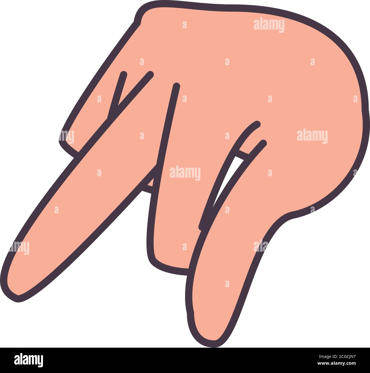 p hand sign language line and fill style icon design of People help ...