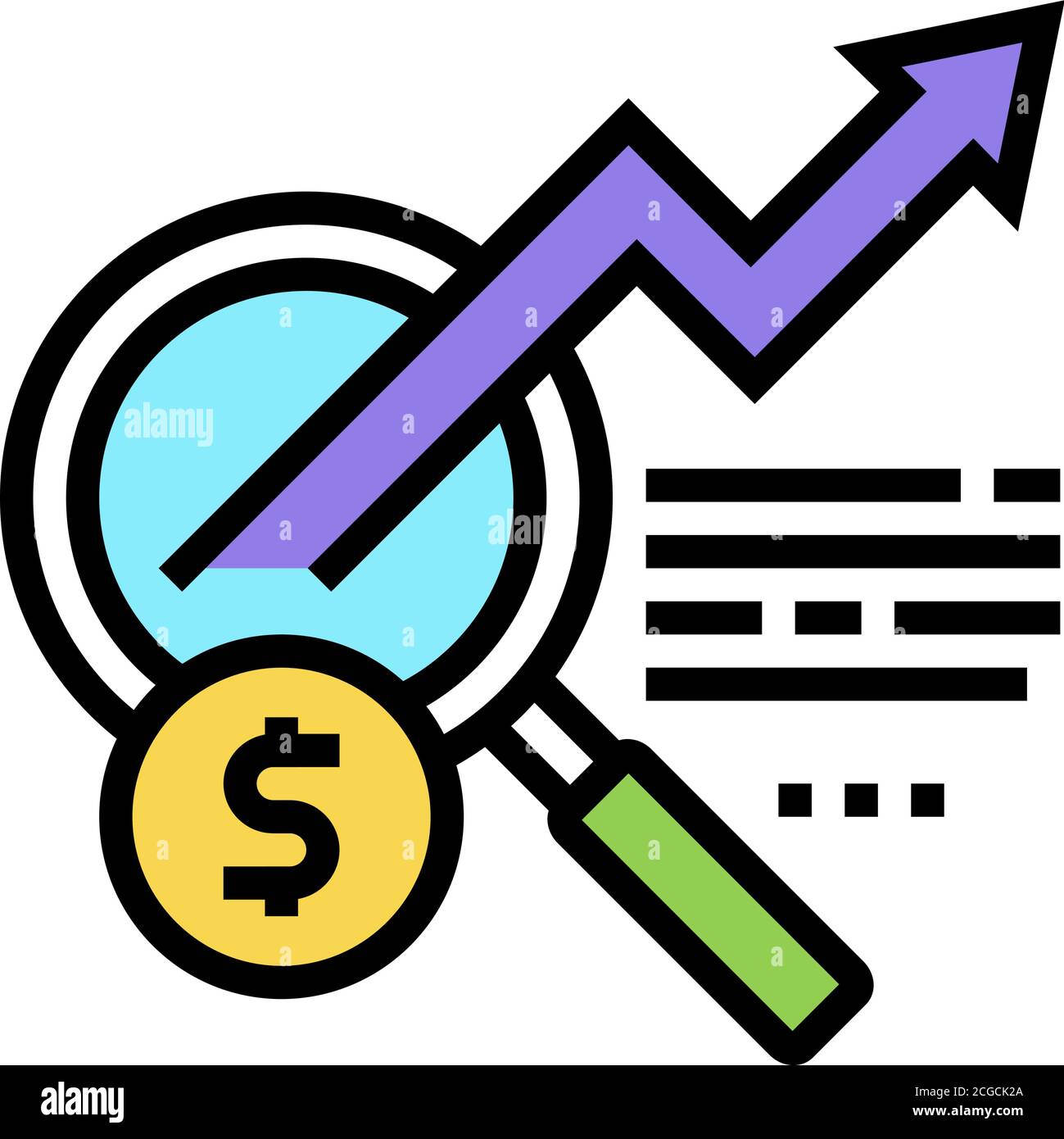 research growing investment color icon vector isolated illustration ...
