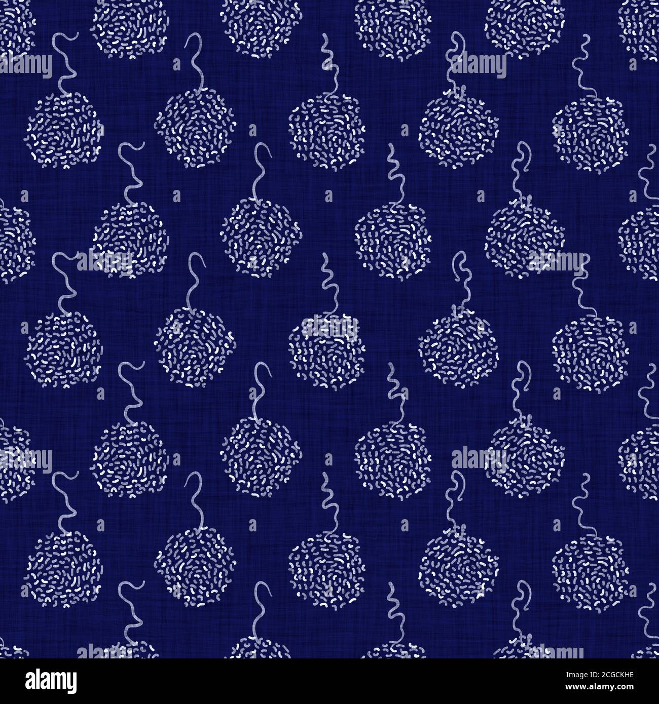 Seamless indigo doodle dot texture. Blue woven boro cotton dyed effect ...