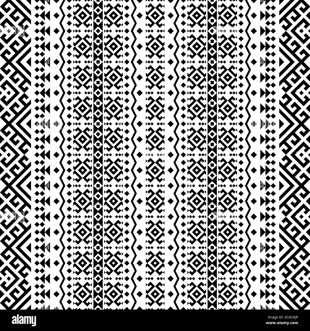 Ikat inca ethnic pattern traditional style logo design vector in black ...