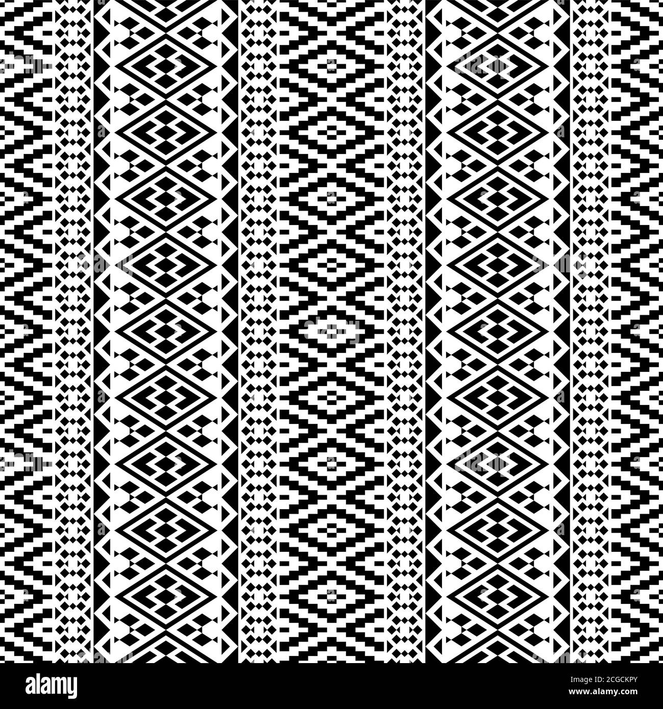 Ikat inca ethnic pattern traditional style logo design vector in black ...