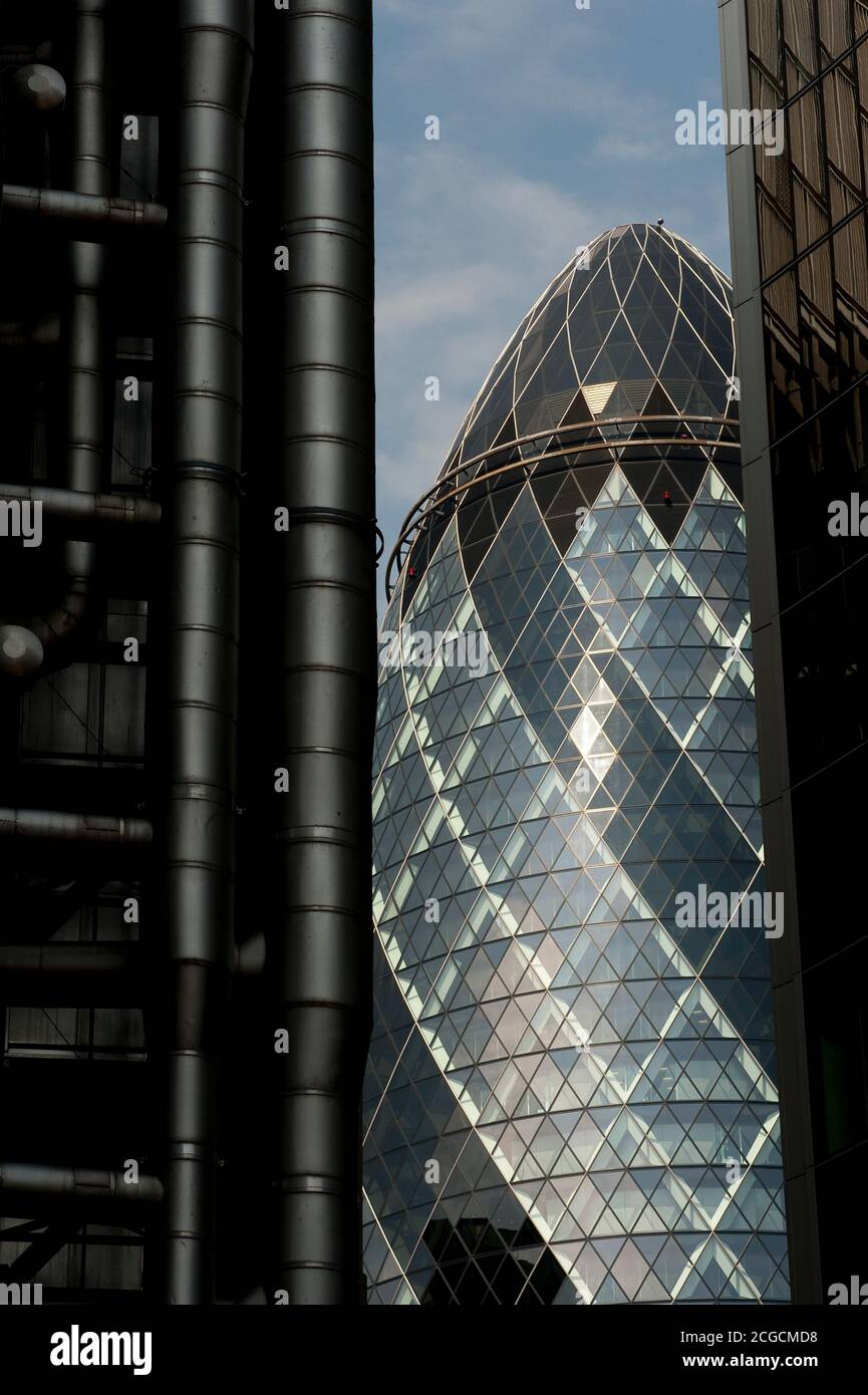 30 St Mary Axe, also known as The Gherkin skyscraper building in London ...