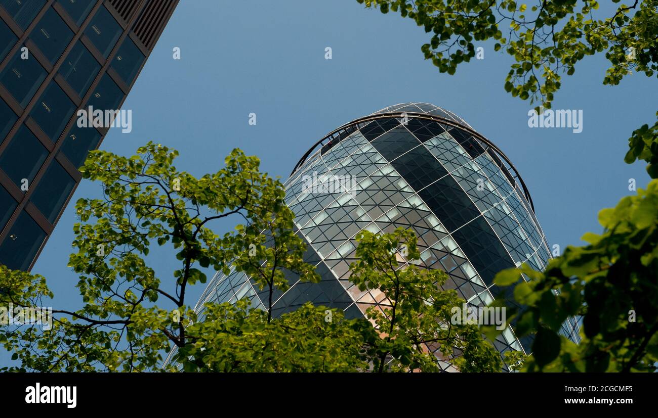 30 St Mary Axe, also known as The Gherkin skyscraper building in London ...