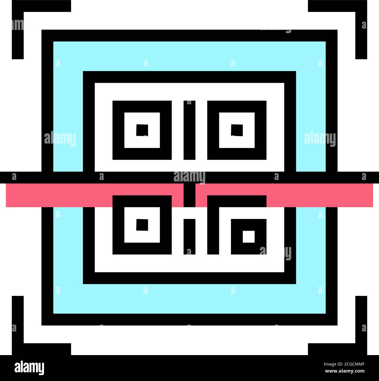 scanning qr code color icon vector isolated illustration Stock Vector ...