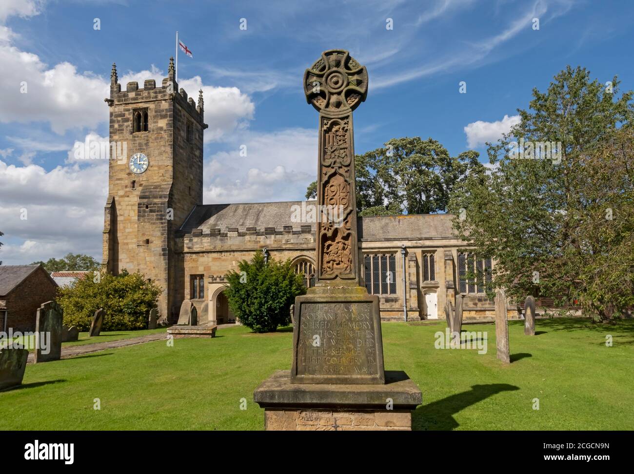 All Hallows Church and First World War memorial in summer Sutton on the ...