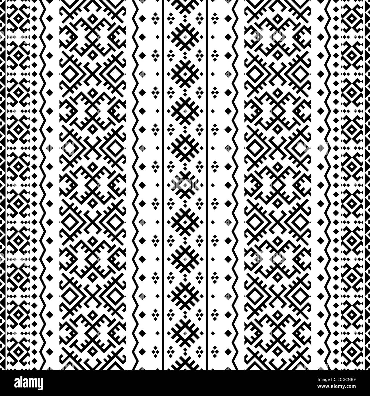 Seamless ethic pattern. Horizontal Motif. Stripe Tribal Pattern in ...