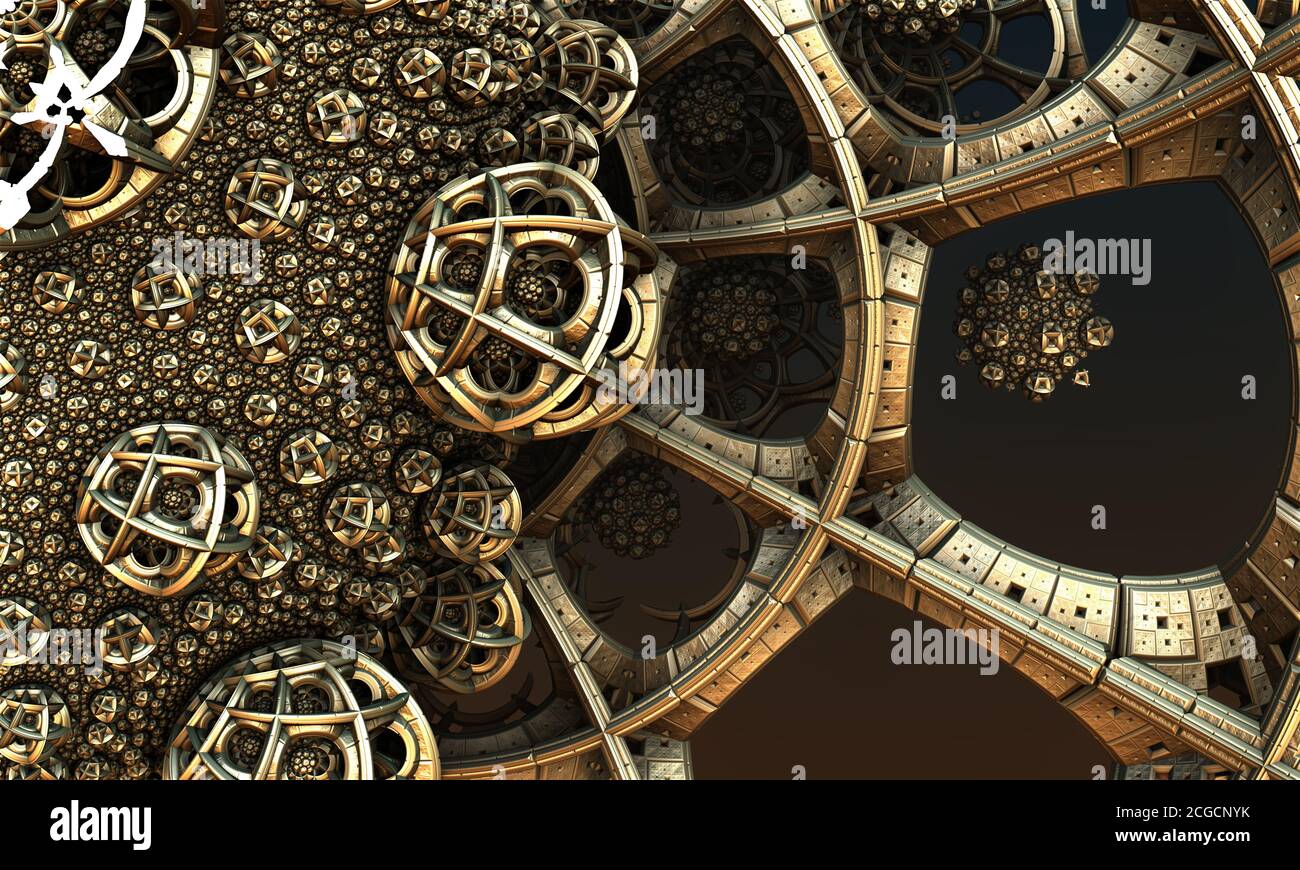 Abstract background, fantastic 3D gold structures Stock Photo - Alamy