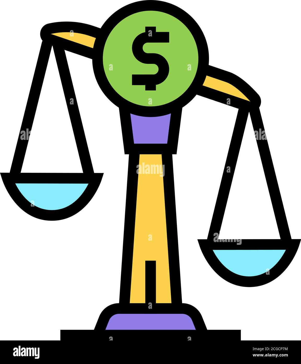 financial scales color icon vector isolated illustration Stock Vector ...