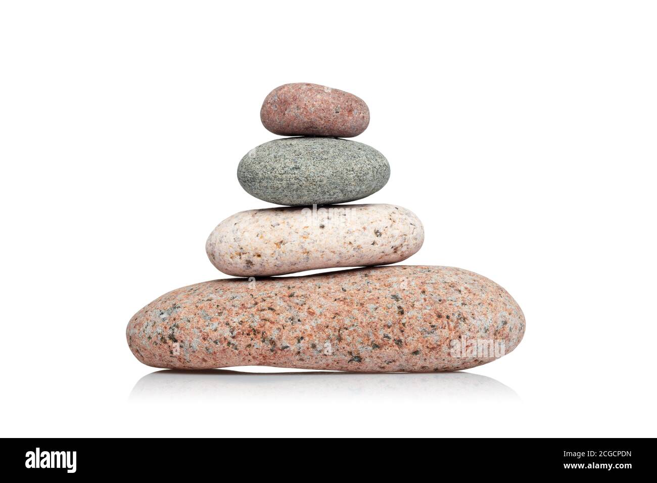 Balancing pyramid of stones isolated on white background Stock Photo ...
