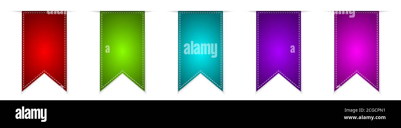 Set of ribbons. Hanging ribbons isolated. Vector illustration. Colorful ...