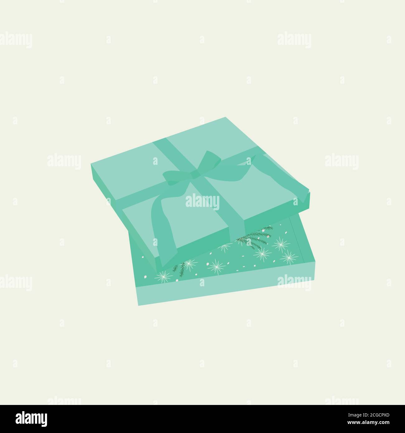 Open Tiffany color gift box with turquoise bow isolated on white ...