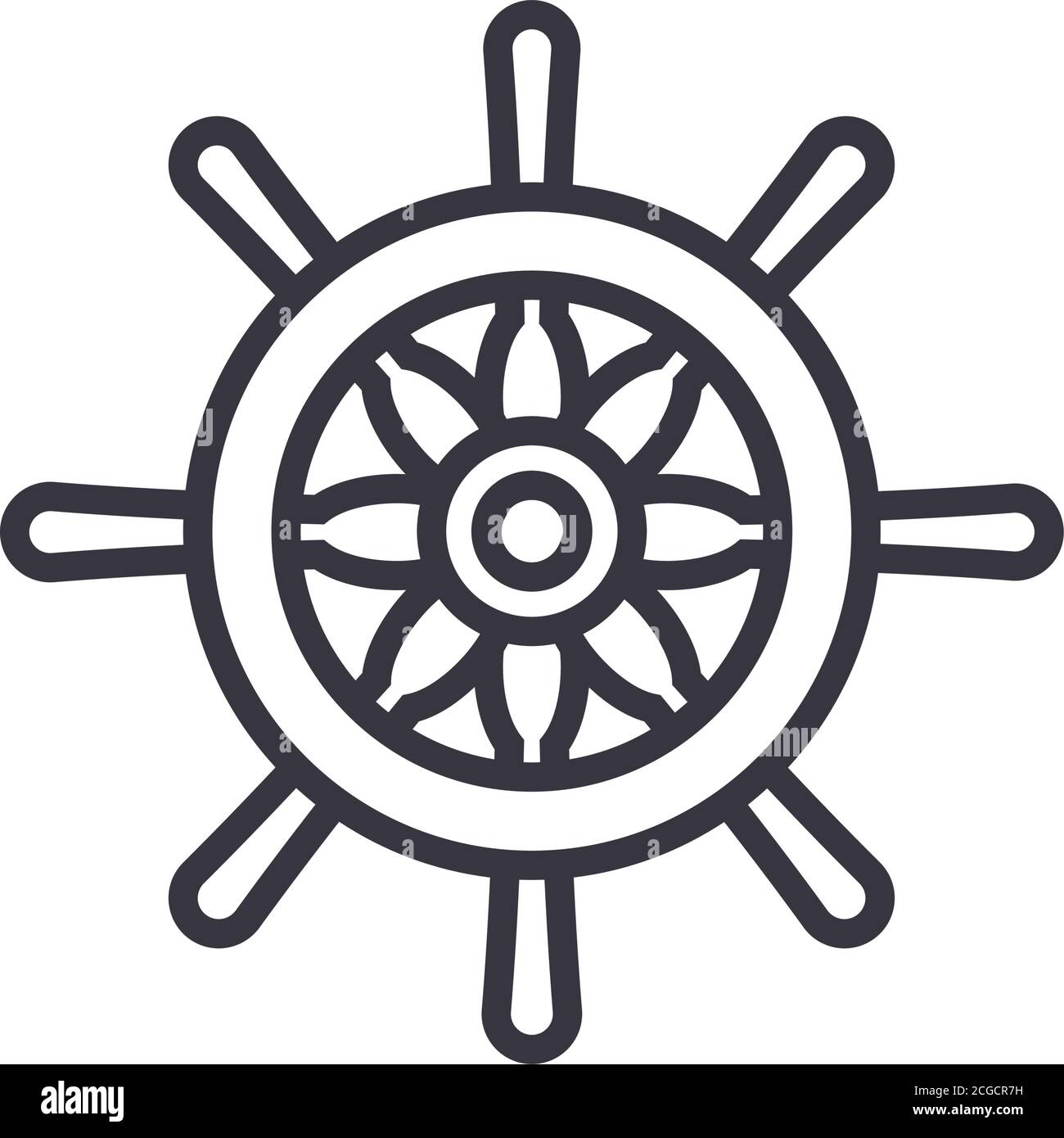 rudder line style icon design Sea nautical ocean navigation travel ...
